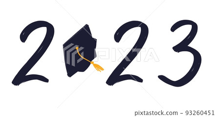 Class of 2023 handwritten typography.... - Stock Illustration [93260451 ...