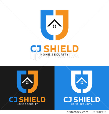 Letter C J CJ JC Shield Logo Design Template-插圖素材 [93260993] - PIXTA圖庫