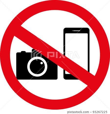 Smartphone camera photography prohibited pictogram - Stock Illustration ...