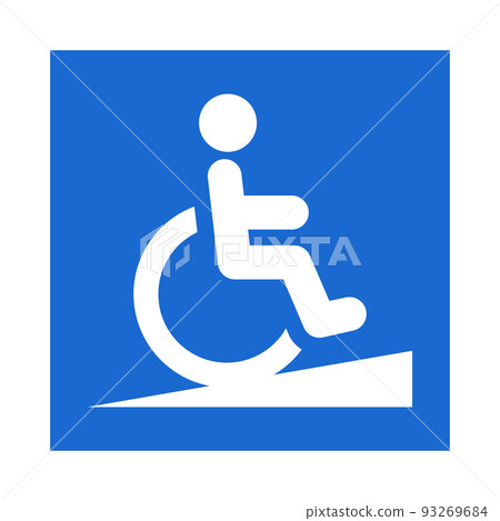 Wheelchair and ramp icon - Stock Illustration [93269684] - PIXTA