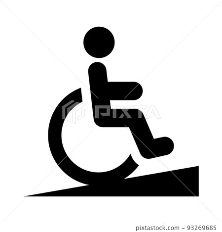 Wheelchair and ramp icon - Stock Illustration [93269685] - PIXTA