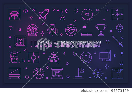 I Love Video Games vector modern illustration... - Stock Illustration ...