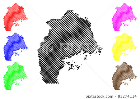 Central Region map vector - Stock Illustration [93274114] - PIXTA
