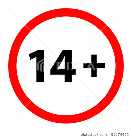 14+ Restriction Mark - Stock Illustration [93274435] - PIXTA