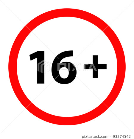 16+ Restriction Mark - Stock Illustration [93274542] - PIXTA