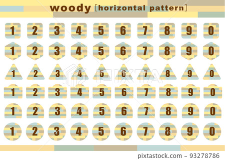 number numeral wooden woody paint icon... - Stock Illustration ...