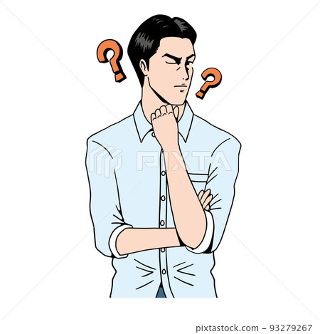 Thinking Japanese with an American comic touch - Stock Illustration ...