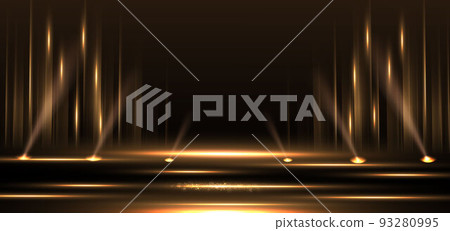 Elegant golden stage vertical glowing with... - Stock Illustration ...