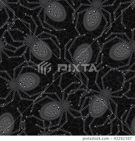 Seamless pattern with lots of spiders made of... - Stock Illustration ...