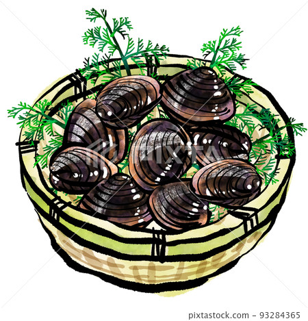 Hand-drawn illustration of "Clam" (brush... - Stock Illustration ...