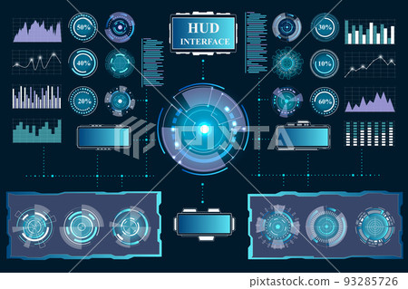 Game HUD interface. Space dashboard with tech... - Stock Illustration ...