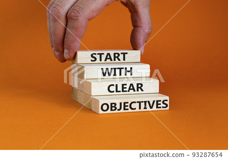 Start with clear objectives symbol. Wooden... - Stock Photo [93287654 ...