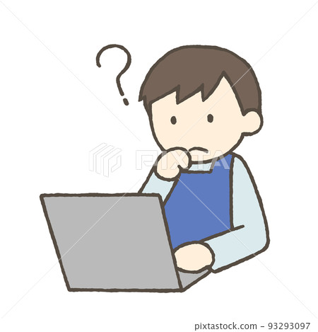 Illustration of a man thinking with a personal... - Stock Illustration ...