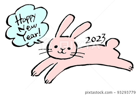 Bouncing rabbit zodiac illustration - Stock Illustration [93293779] - PIXTA