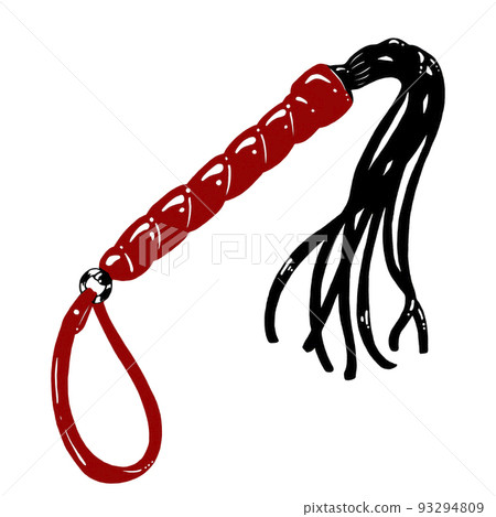 BDSM hand drawn flogger whip. Black and white...-插圖素材 [93294809] - PIXTA圖庫