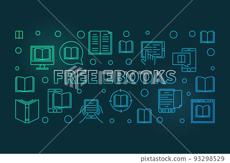 Free eBooks vector colorful linear illustration... - Stock Illustration ...