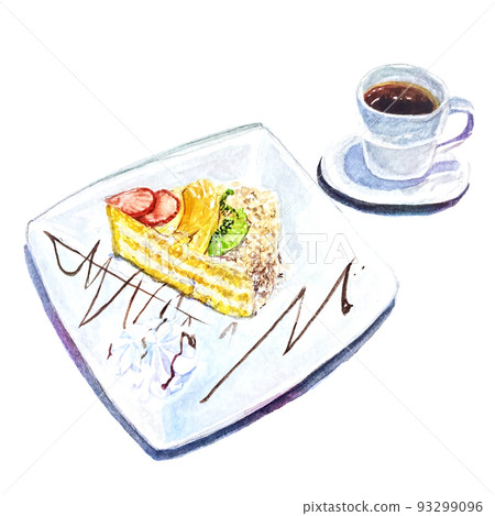 cafe cake illustration - Stock Illustration [93299096] - PIXTA