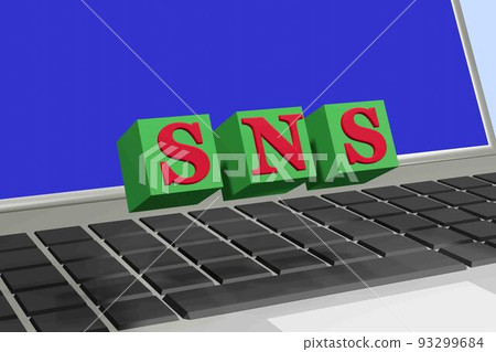 A block with SNS letters placed on the keyboard - Stock Illustration ...