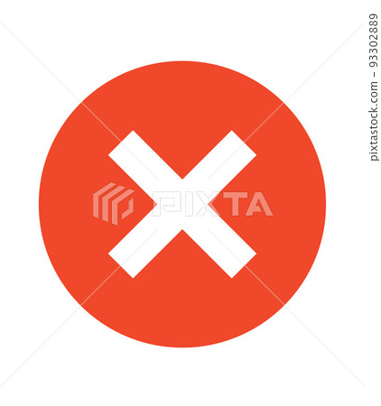 Cross sign element. Red grunge X icon. - Stock Illustration [93302889 ...