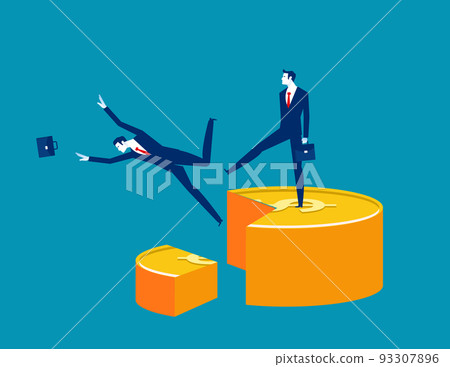 Business partner selfishness and evil. Business... - Stock Illustration ...