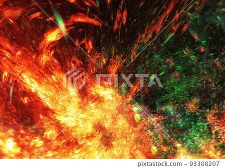Exploding flame illustration - Stock Illustration [93308207] - PIXTA