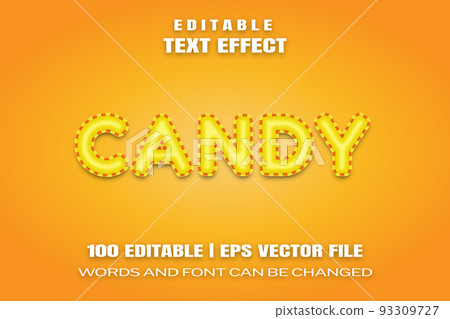 Editable text effects Candy , words and font... - Stock Illustration ...