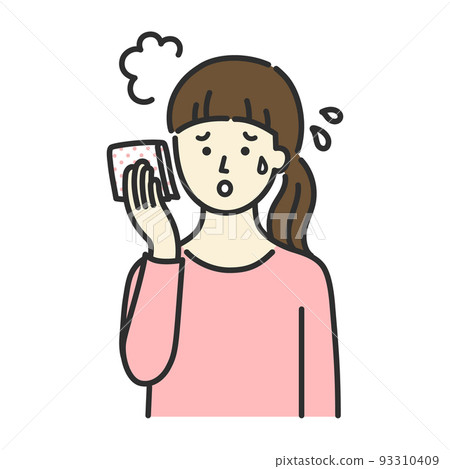 一個女人擦汗的圖像插圖-插圖素材 [93310409] - PIXTA圖庫