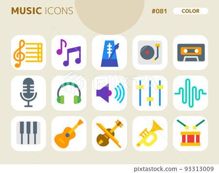 Music related color style icon set_081 - Stock Illustration [93313009 ...