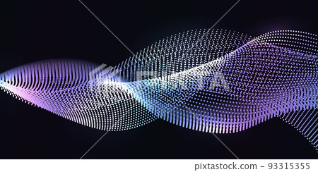 Nano wave lines with dot particles pattern.... - Stock Illustration ...