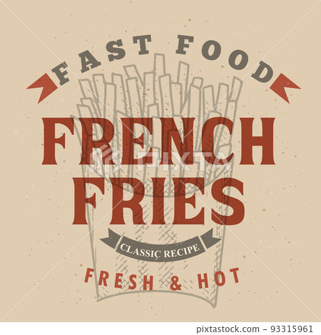 French fries label design - Stock Illustration [93315961] - PIXTA