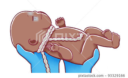 Illustration of the moment of childbirth A baby... - Stock Illustration ...
