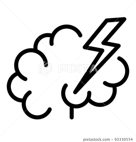 Lightning cloud icon, outline style - Stock Illustration [93330554] - PIXTA