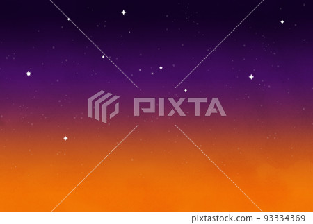 Orange to purple gradation starry sky - Stock Illustration [93334369 ...