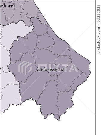Narathiwat province map Thailand asia - Stock Illustration [93335032 ...
