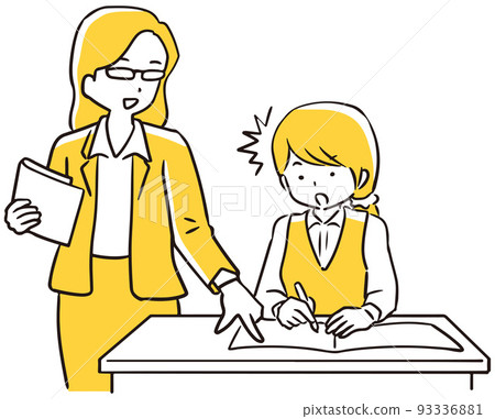 teacher pointing out mistakes - Stock Illustration [93336881] - PIXTA