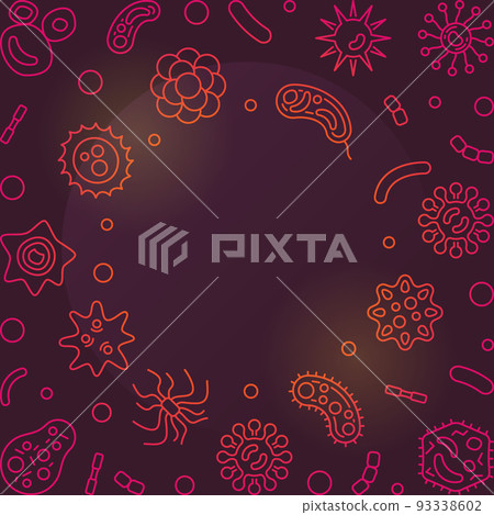 Bacteria dark red background - vector frame in... - Stock Illustration ...