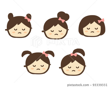 Cute child's frowning face set / hand-drawn... - Stock Illustration ...