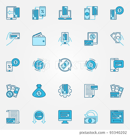 Money and Cashback blue concept icons - vector... - Stock Illustration ...