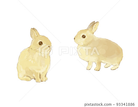 Hand drawn style rabbit illustration material... - Stock Illustration ...
