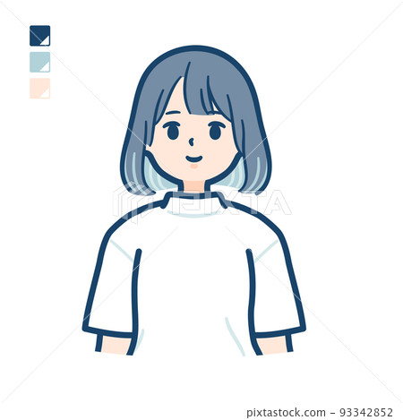Bust up cut of a young woman in a suit - Stock Illustration [93342852 ...