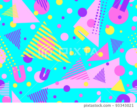 Memphis seamless pattern with geometric shapes... - Stock Illustration ...