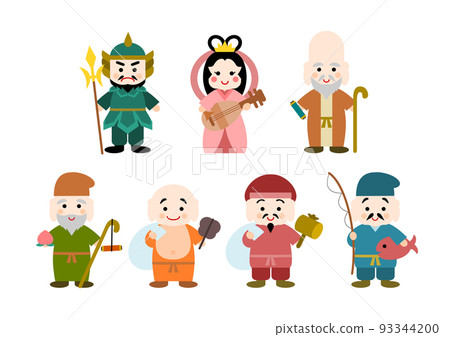 Seven Lucky God Illustrations - Stock Illustration [93344200] - PIXTA