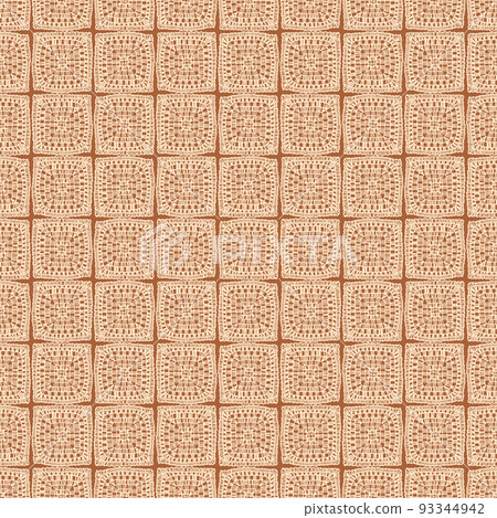 Granny squares pattern in boho brown color.... - Stock Illustration ...