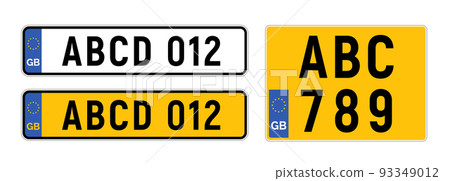 United Kingdom number plate licence... - Stock Illustration [93349012 ...