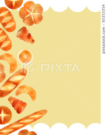 cute bread illustration background - Stock Illustration [93353354] - PIXTA