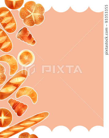 cute bread illustration background - Stock Illustration [93353355] - PIXTA
