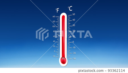 Image of thermometer with on blue background - Stock Illustration ...