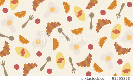 breakfast food cute background material - Stock Illustration [93365858 ...