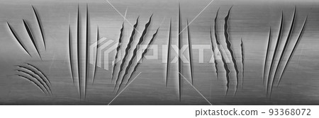 Claw marks on metal wall, monster talon scratches - Stock Illustration ...