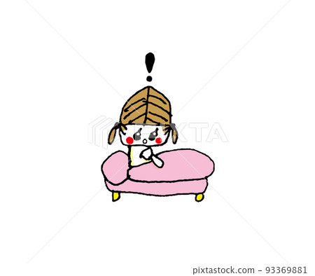 A girl remembering something on the bed - Stock Illustration [93369881 ...